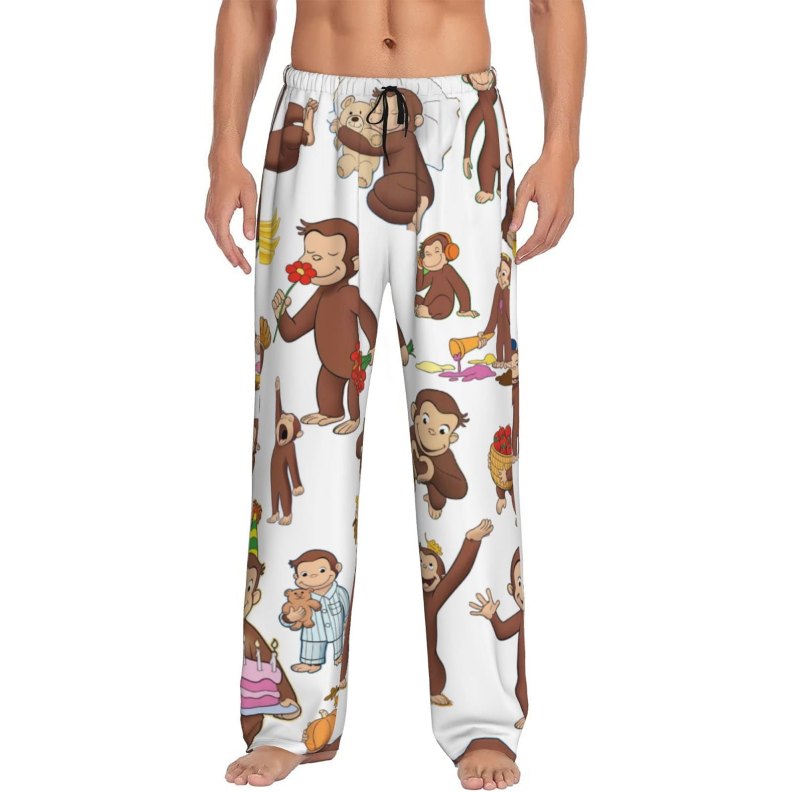 Curious George Men's Pajama Pants Soft Comfy Causal Sleep Bottoms ...