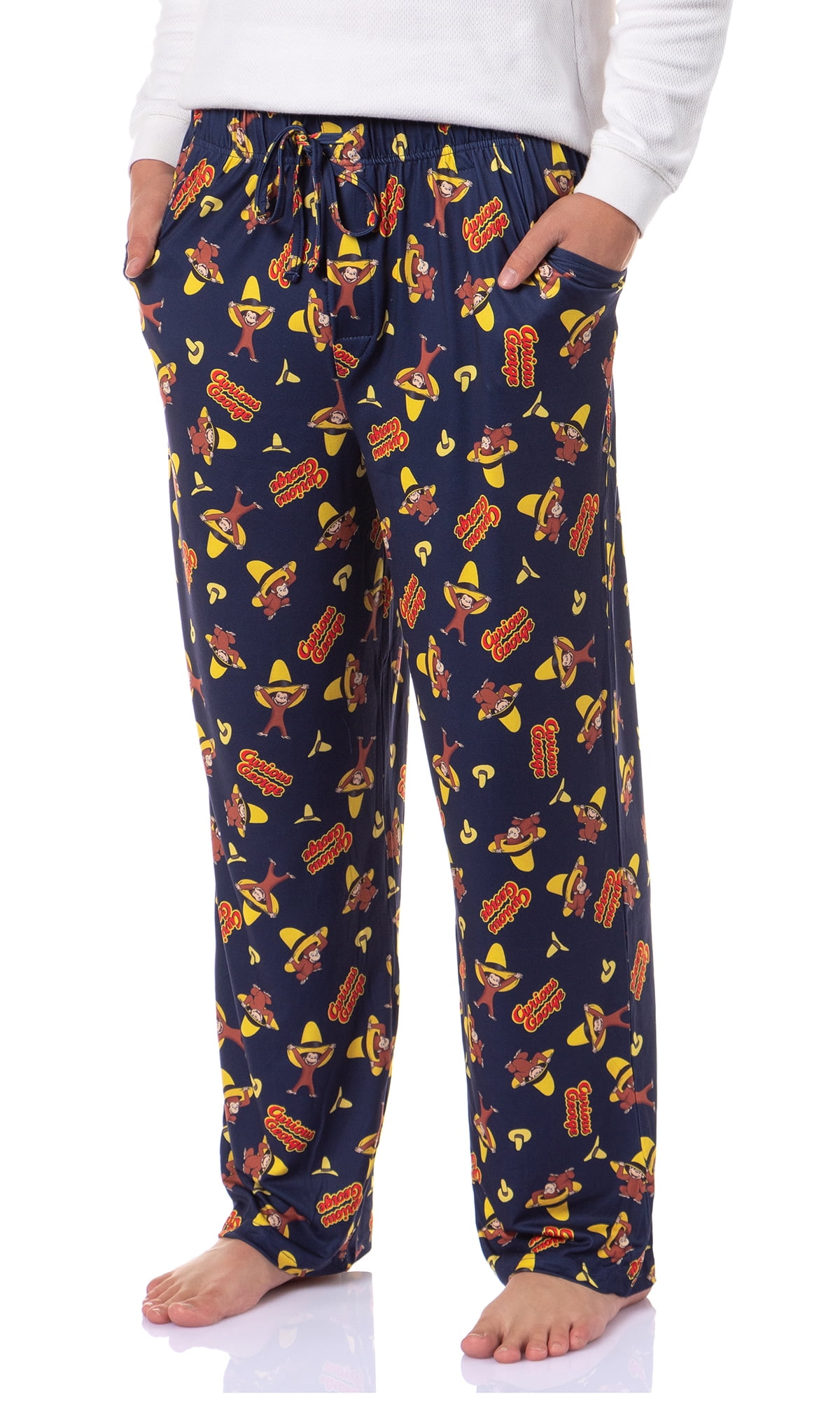 Curious George Men's Yellow Hat Sleep Tossed Print Pajama Pants For ...