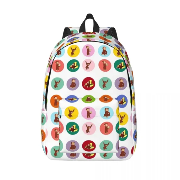 Curious George Monkey Cartoon Backpack for Men Women Teenage Work ...