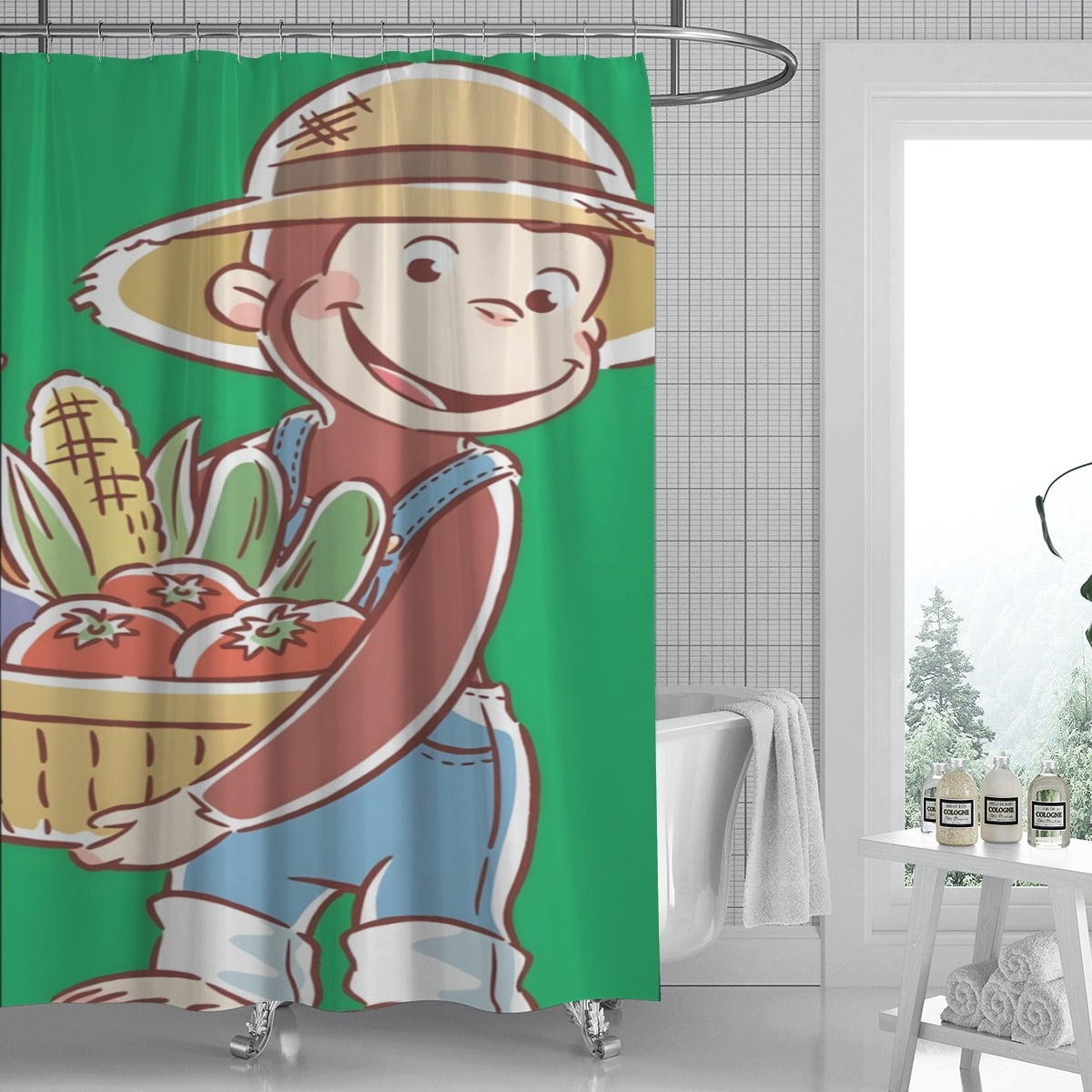 Curious George Monkey shower curtain offers a timeless design ...