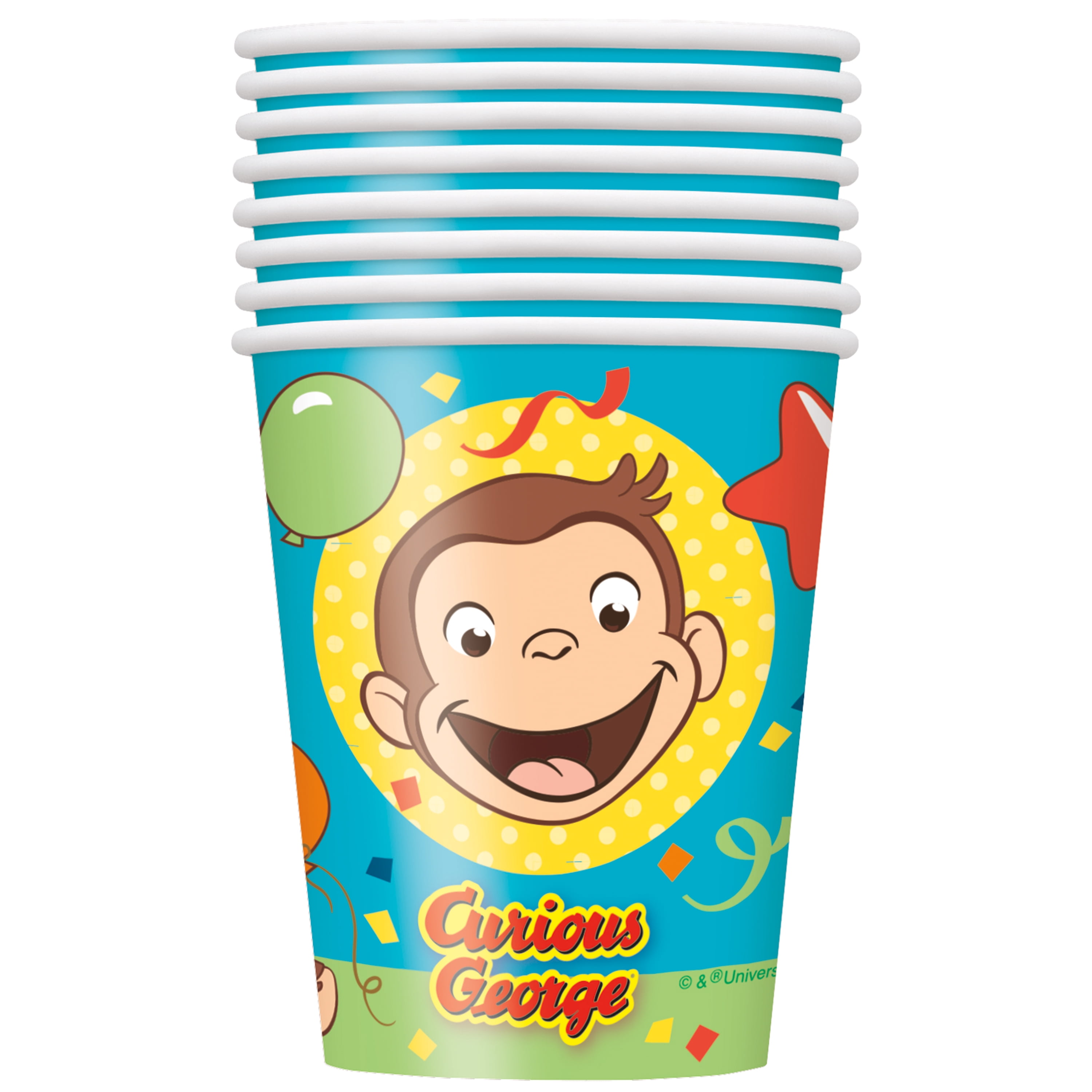 Curious George Paper Cups, 9oz, 8 Count - Walmart.com