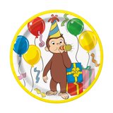 Curious George Paper Round Dessert Plates - 7" (Pack of 8) - Ideal for ...