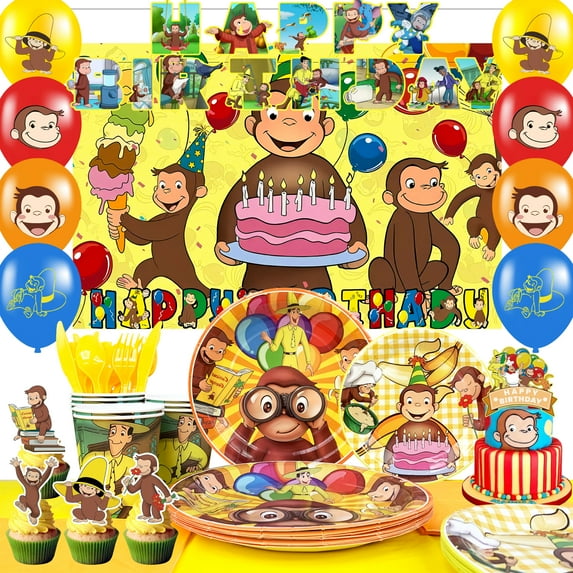 Curious George Party Decorations & Tableware Set - Curious George ...