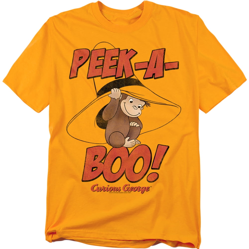 Curious George T-Shirt Peek A Boo Unisex Graphic Tee For Men & Women ...
