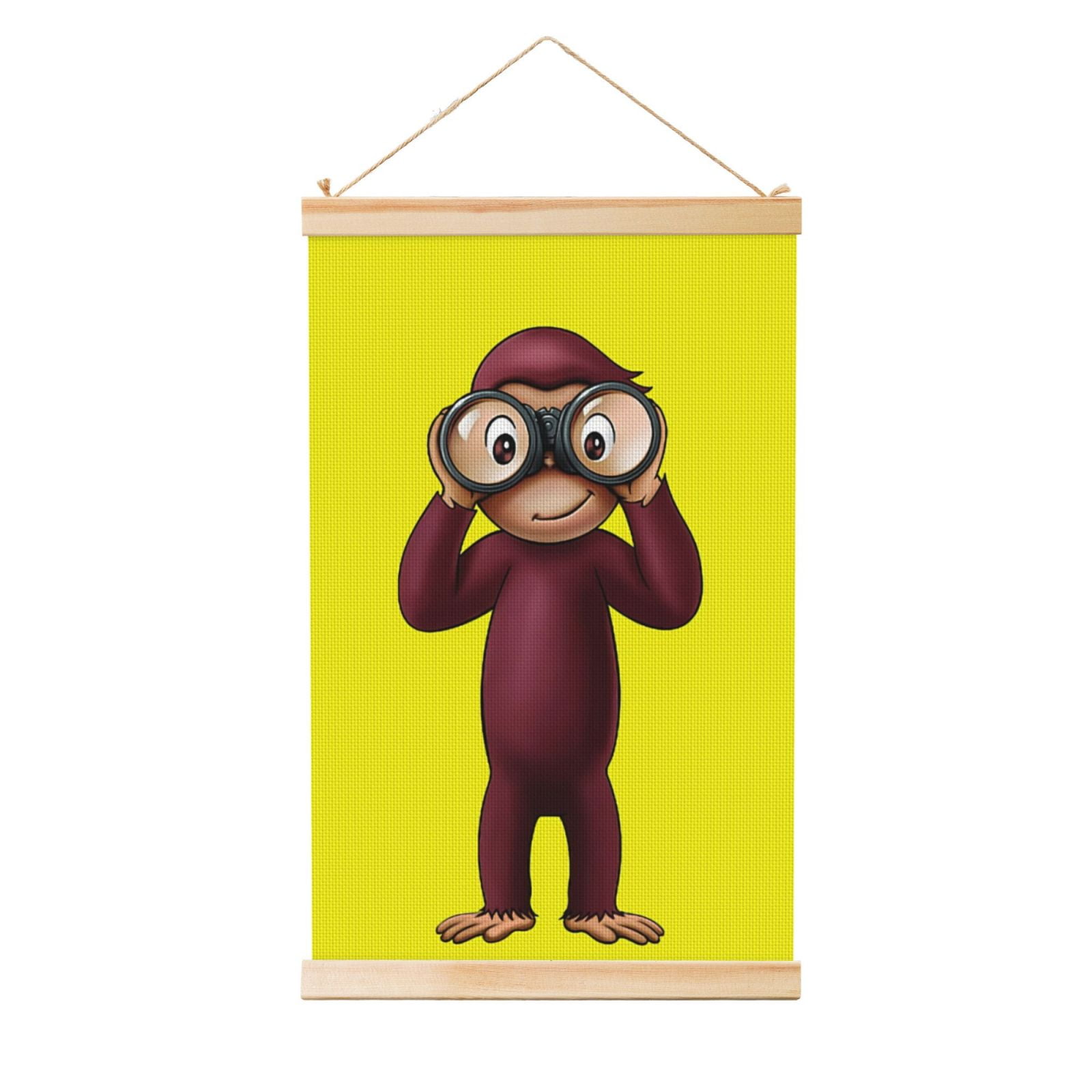 Curious George Poster Aesthetic Canvas Wooden Shaft Wall Art Hanging ...