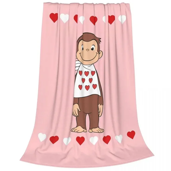 Curious George Spooky Fun Fuzzy Blanket Cartoon Monkey Funny Throw ...