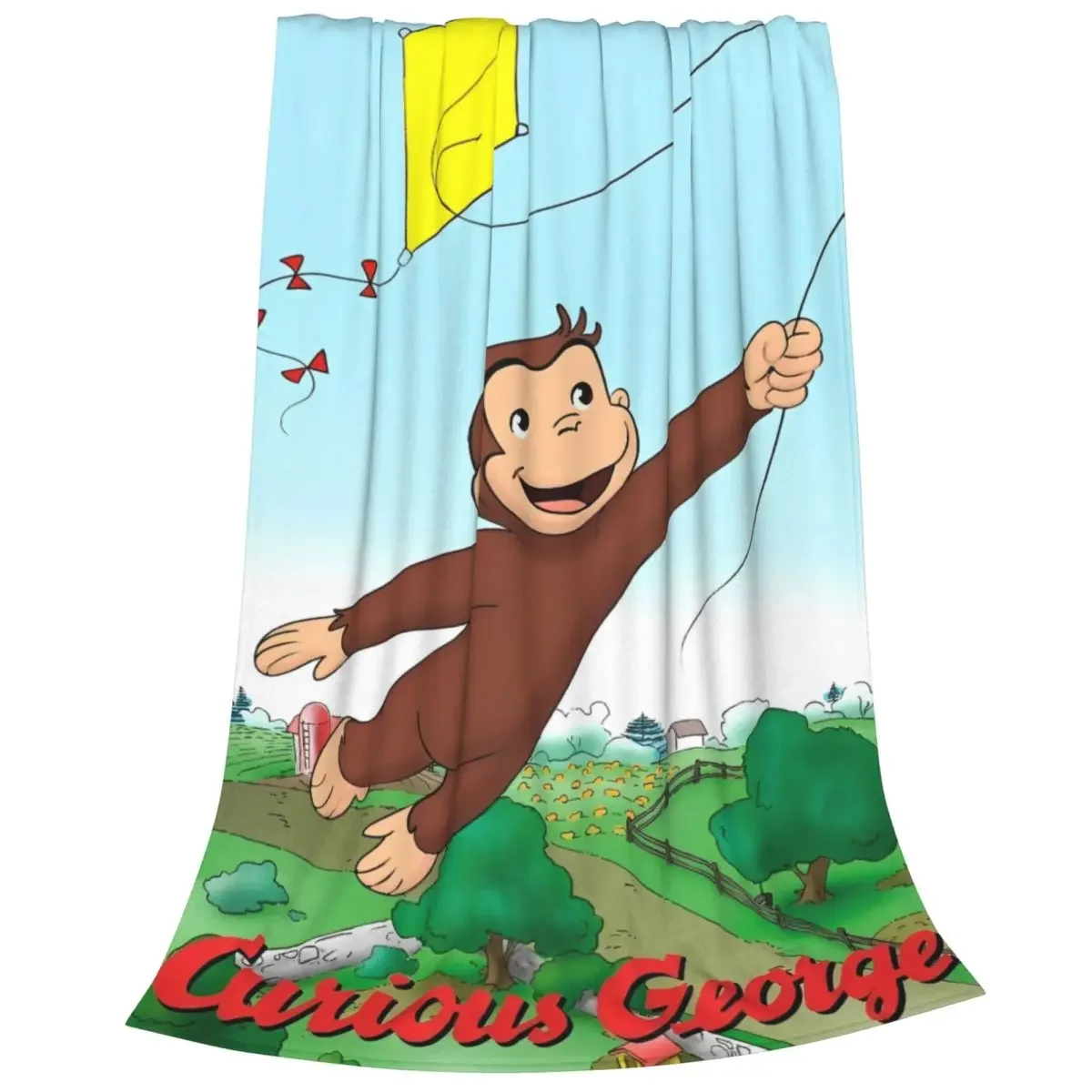 Curious George Spooky Fun Fuzzy Blanket Cartoon Monkey Funny Throw ...
