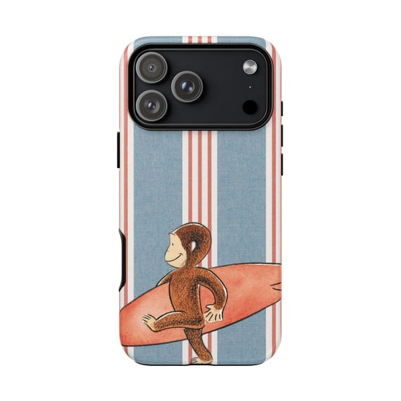 Curious George Surfing Tough Phone Case for iPhone 7 to 17 Pro Max ...