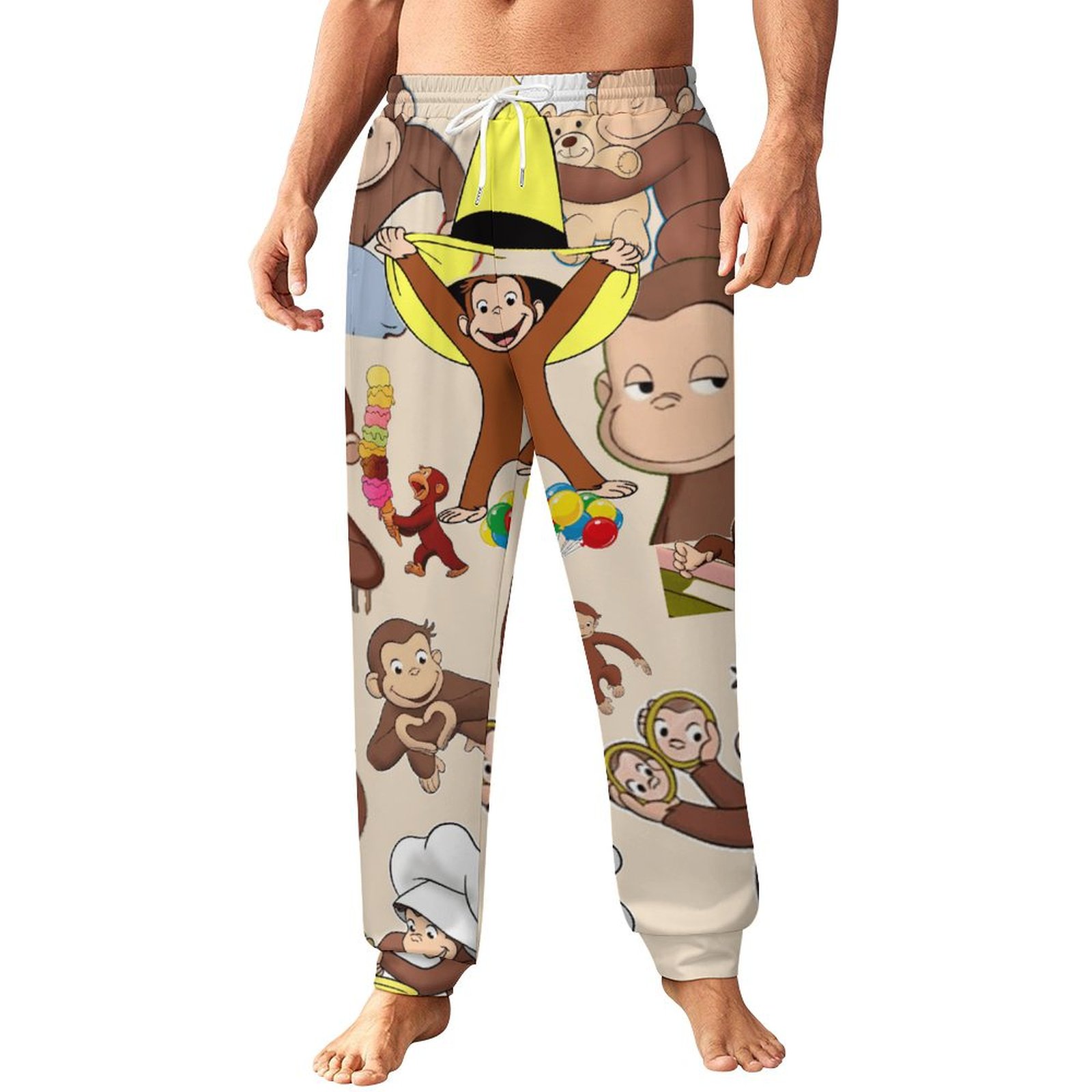 Curious George Sweatpants for Men Women, Funny Print Drawstring Jogger ...