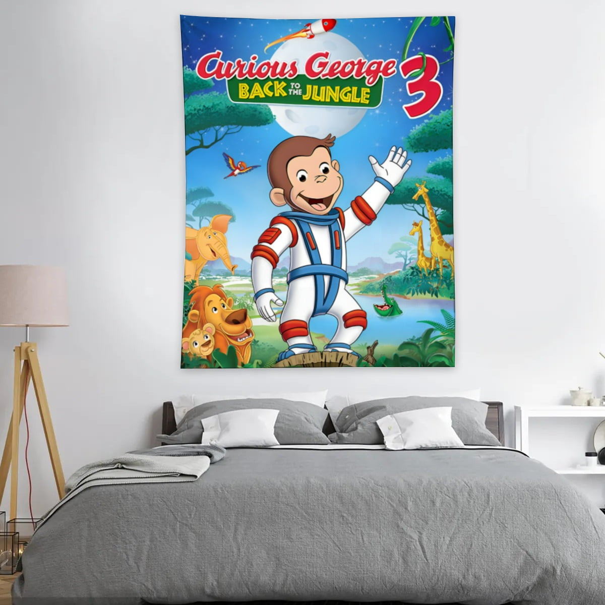 Curious George Tapestry Gift Wall Hanging Backdrop for Room Bedroom ...