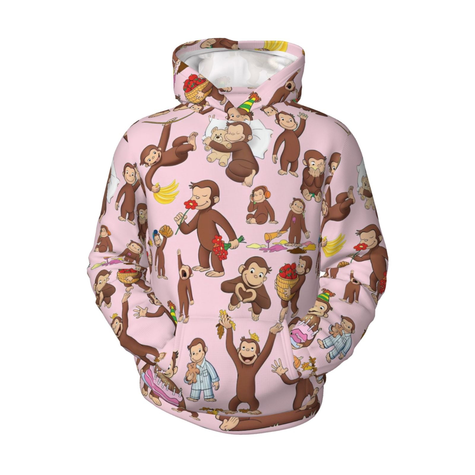 Curious George Teen Hoodie Sweatshirt Unisex Casual Pullover Sweatshirt ...