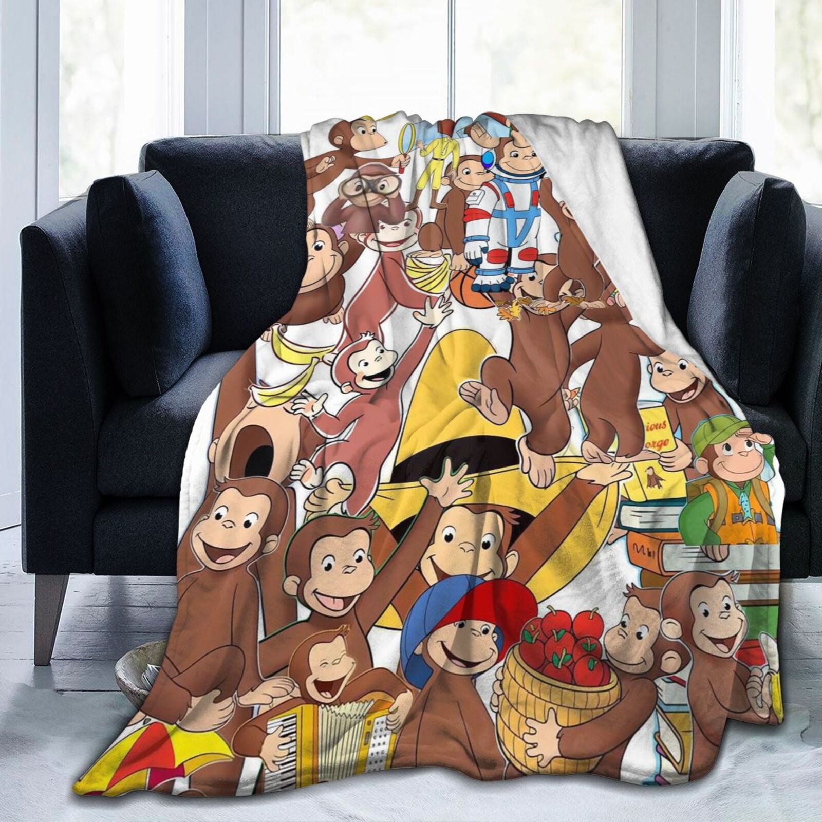 Curious George Throw Blanket,Soft Cozy Sofa Blanket Decorative Throw ...
