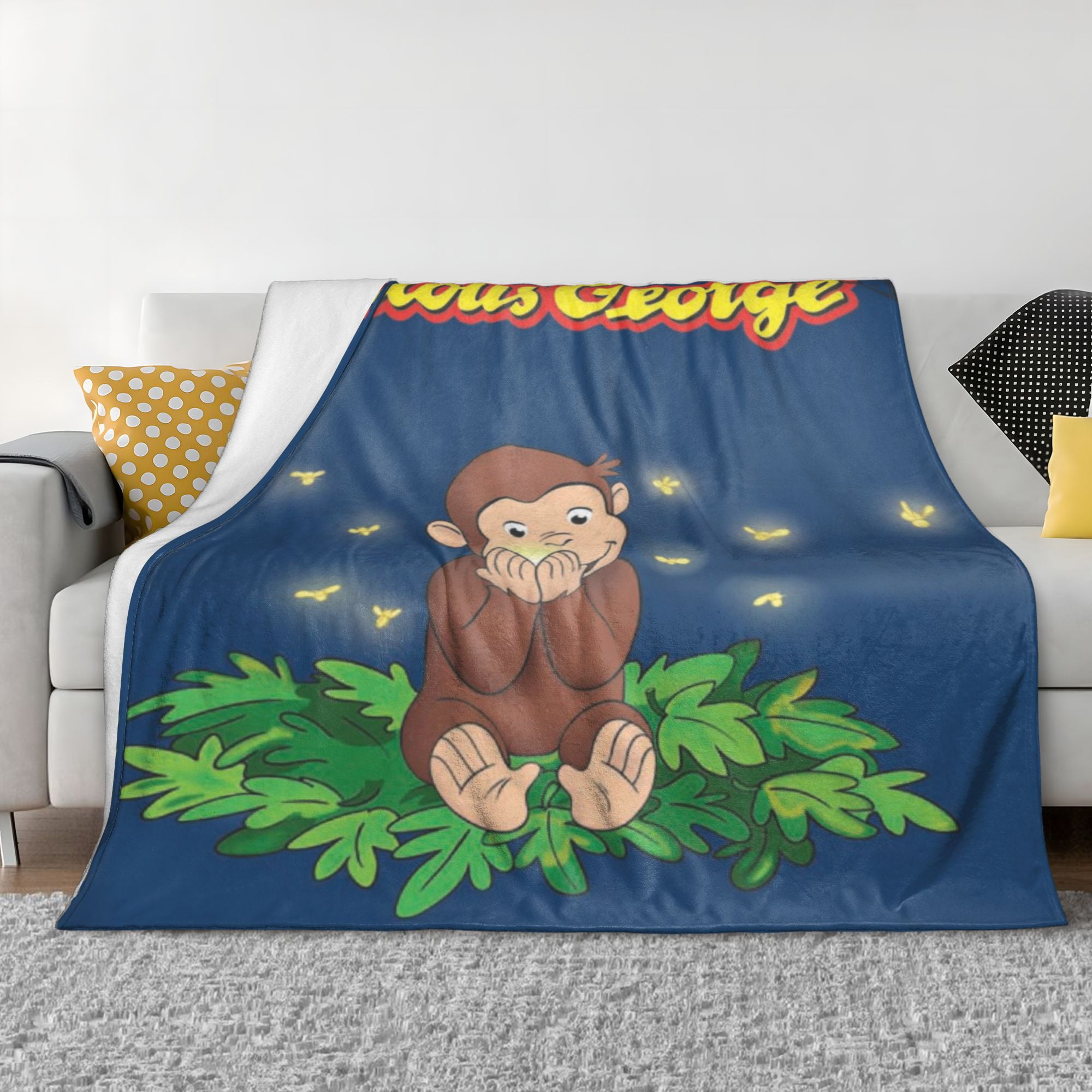 Curious George Throw Blankets 60"X50" Lightweight Cozy Soft Warm ...