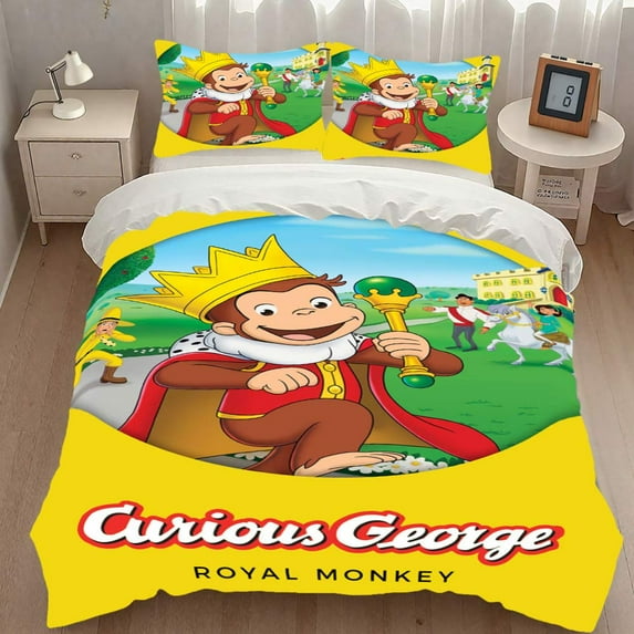 Curious George Toddler Sheet Pillow Comforter Bedding Set Gifts Child ...