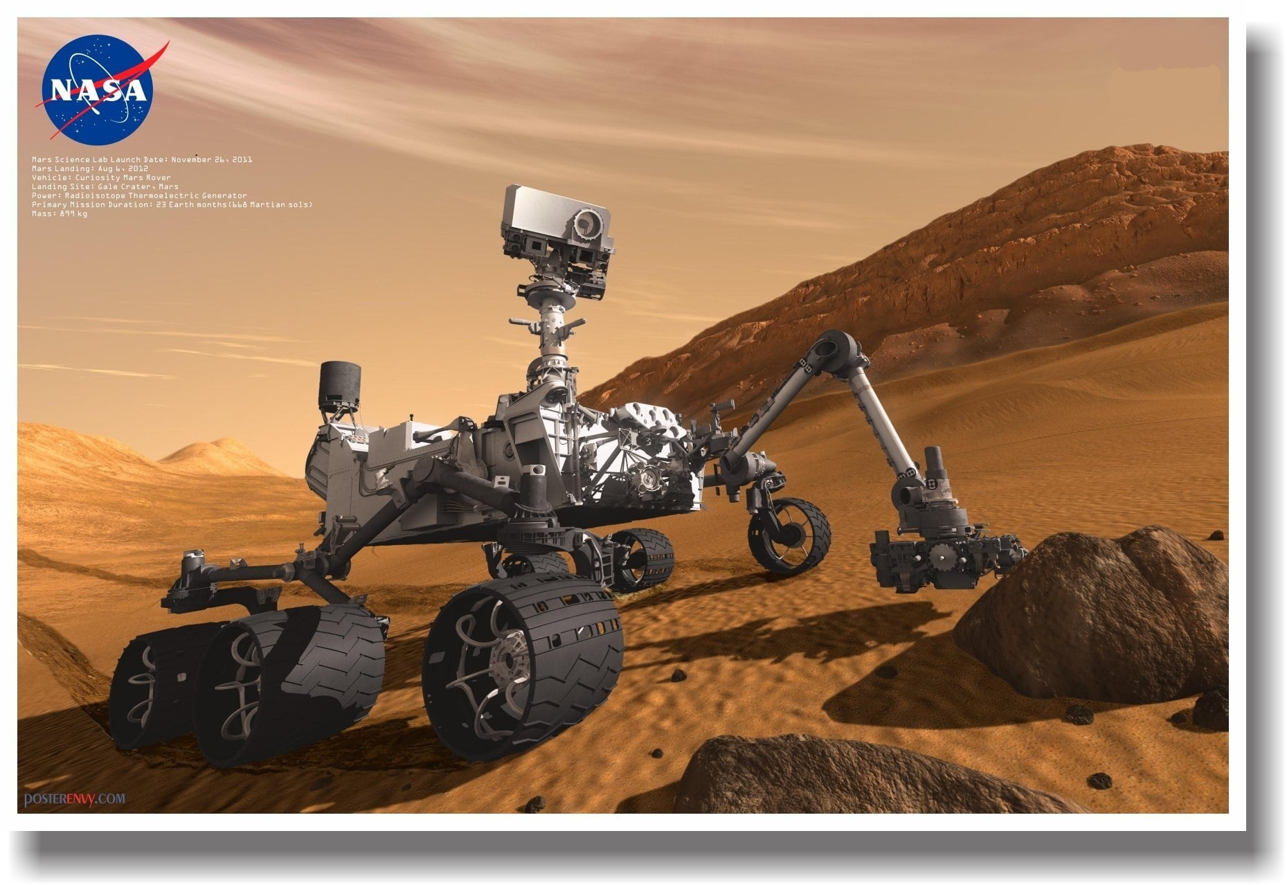Curious? Mars Curiosity 7 - Classroom Science Poster - Walmart.com