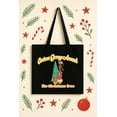 Curious Monkey Around Christmas Tote Bag Tree Holiday Retro Fun Cartoon ...