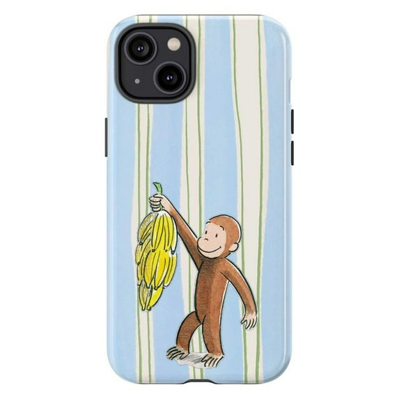 Curious Monkey Banana Phone Case, Iconic Monkey Illustration iPhone Cover, Fun & Playful ...