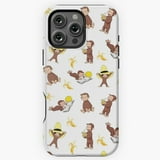 Curious Monkey Cartoon Art iPhone Case 17 16 15 14 13 12 11 Pro Max ...