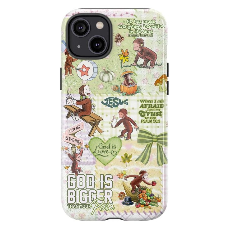 Curious Monkey Christian Phone Case, Fall Theme Bible Verse iPhone ...