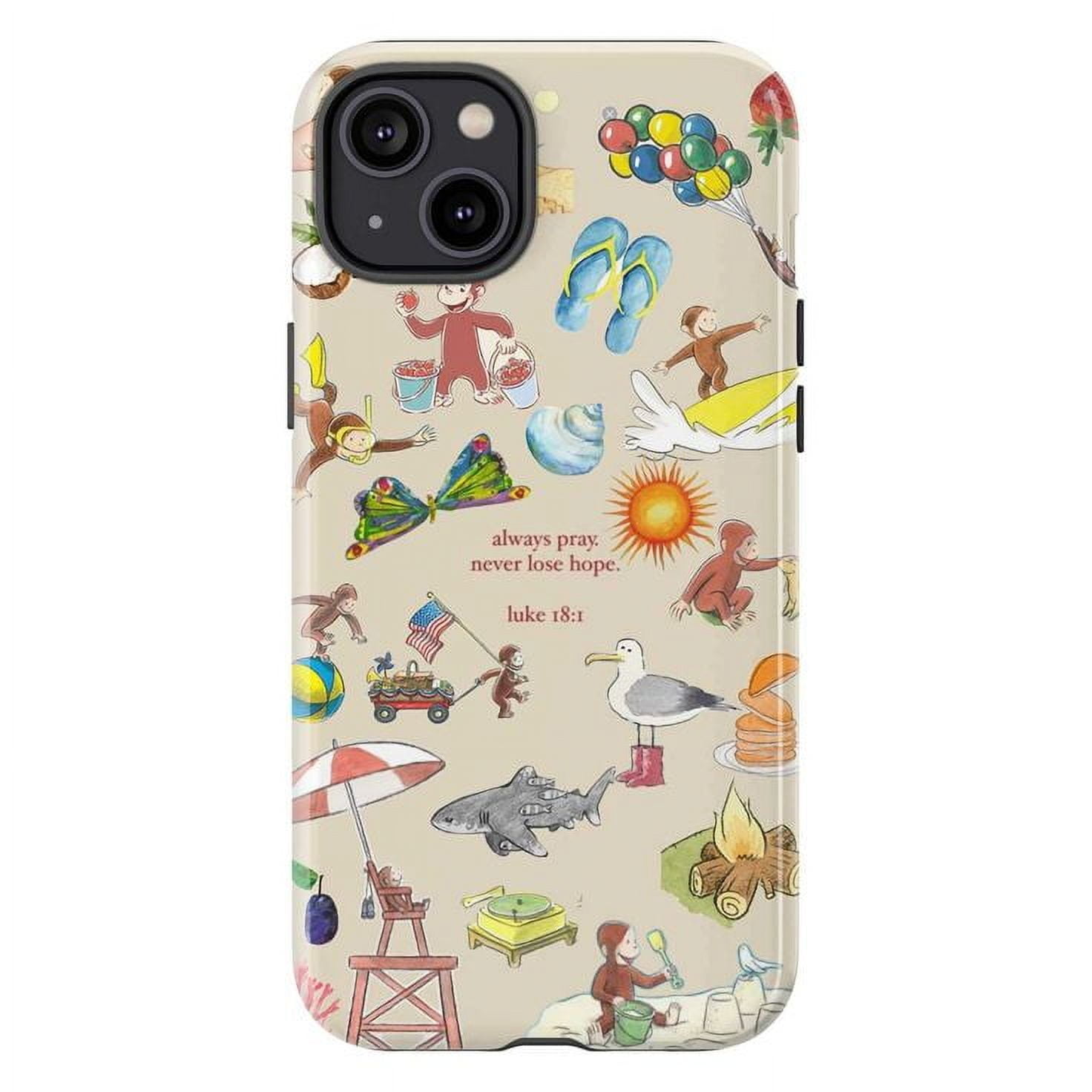 Curious Monkey Christian Phone Case – Luke 18:1 Bible Verse, Beige ...
