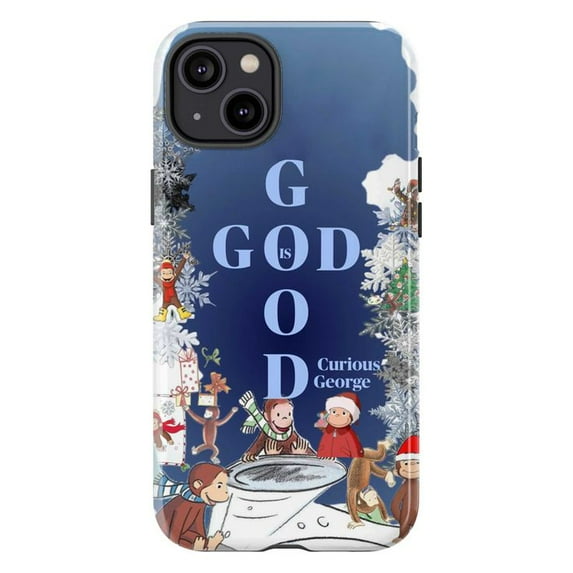 Curious Monkey Christmas Phone Case, God Is Good Christian Winter Cover ...