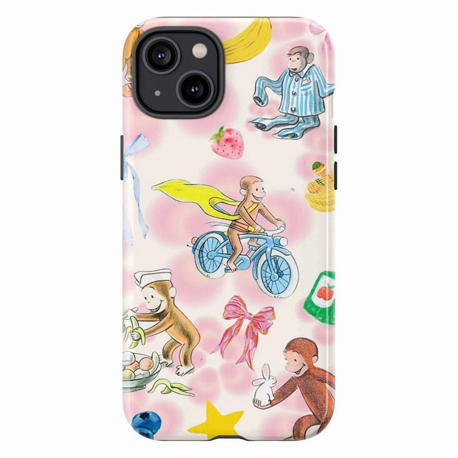 Curious Monkey Fun Play Phone Case, Whimsical Bicycle & Candy Collage ...