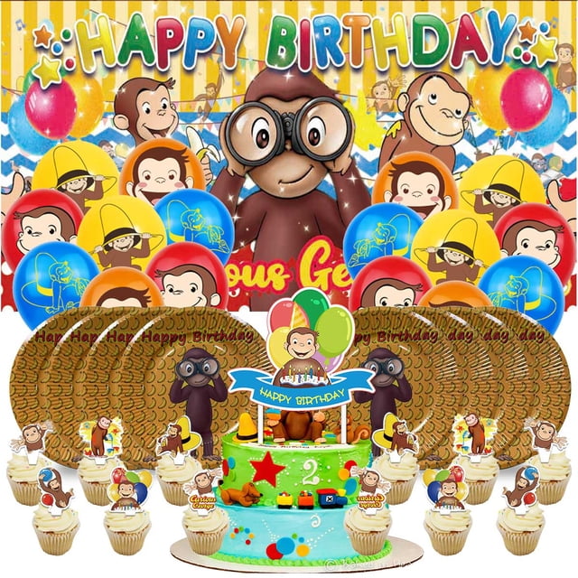 Curious Monkey Party Supplies Balloons Tableware Decorations Birthday ...