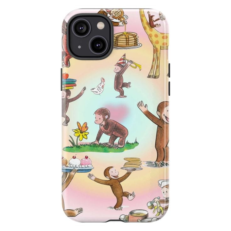Curious Monkey Playful Adventure Phone Case, Fun Monkey Cartoon with ...