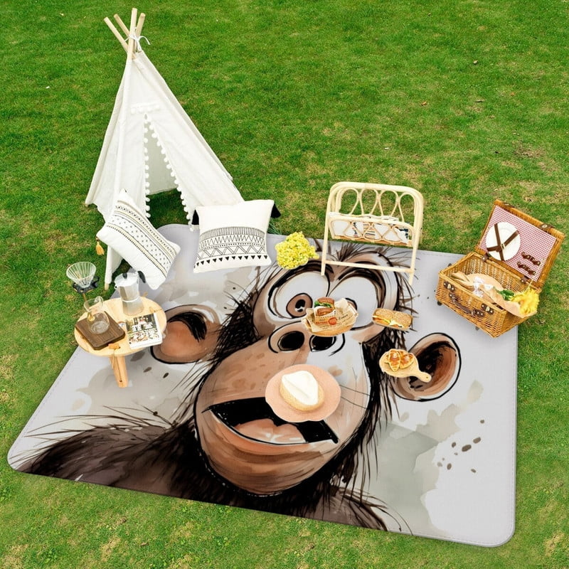 Curious Monkey patterned picnic mat perfectly accompanies your every ...