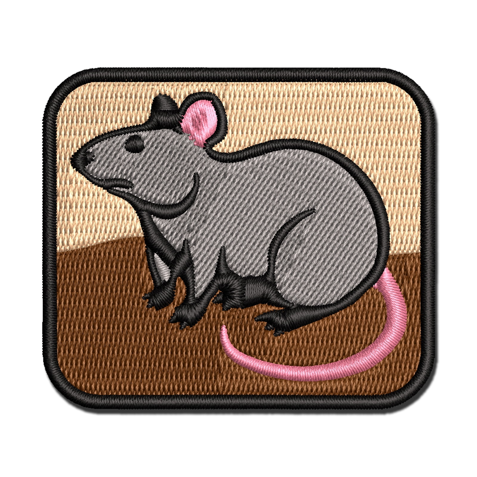Curious Rat Rodent Applique Multi-Color Embroidered Hook & Loop Patch ...