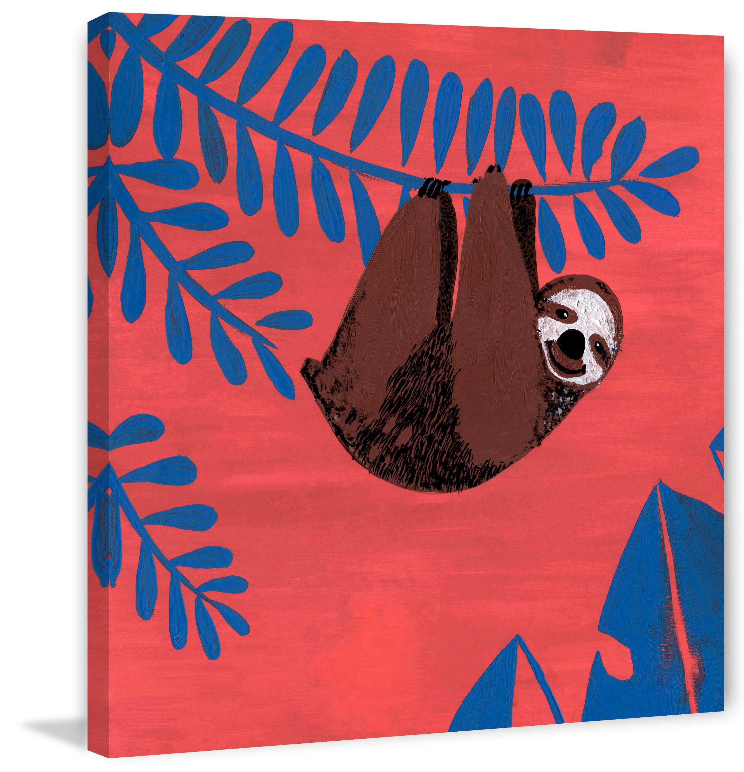 Curious Sloth Painting Print on Wrapped Canvas - Walmart.com