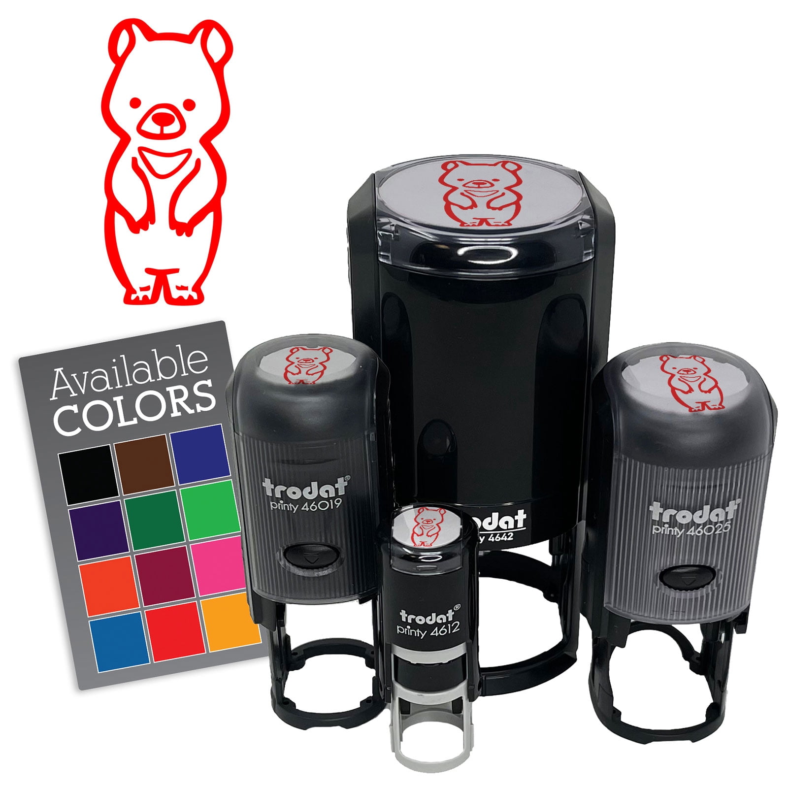 Curious Standing Bear Cub Baby Self-Inking Rubber Stamp for Stamping ...