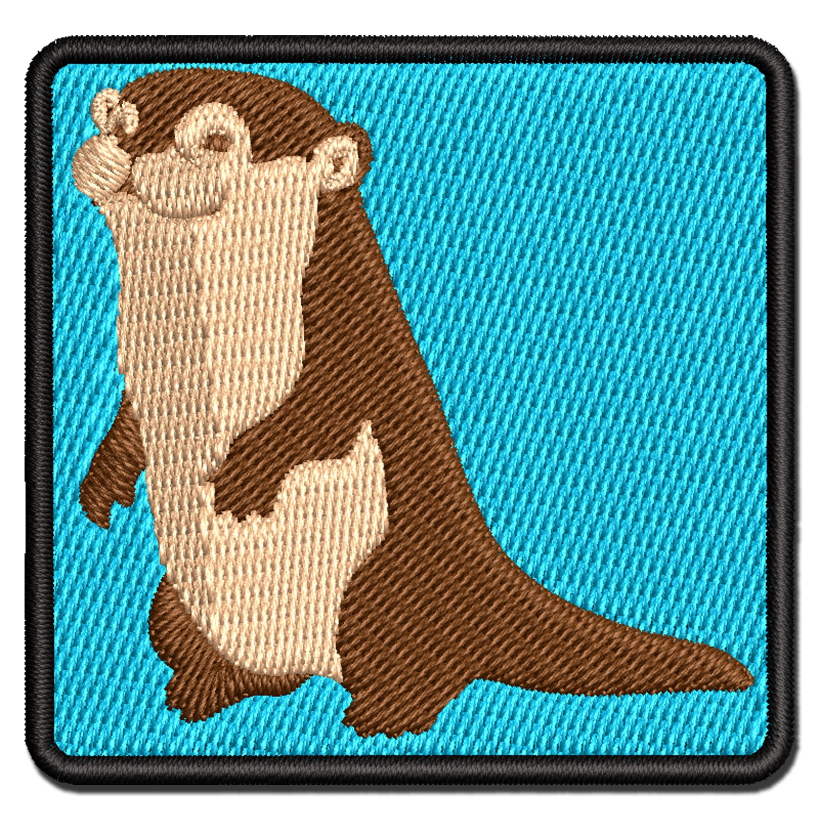 Curious and Cute River Otter Standing Applique Multi-Color Embroidered ...
