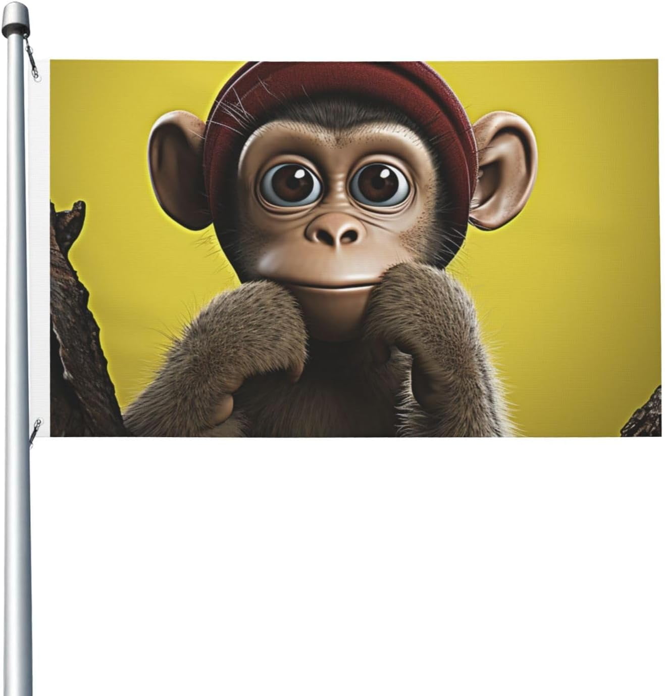 Curious monkey Garden Flag Welcome Flags for Outside Holiday Banner ...
