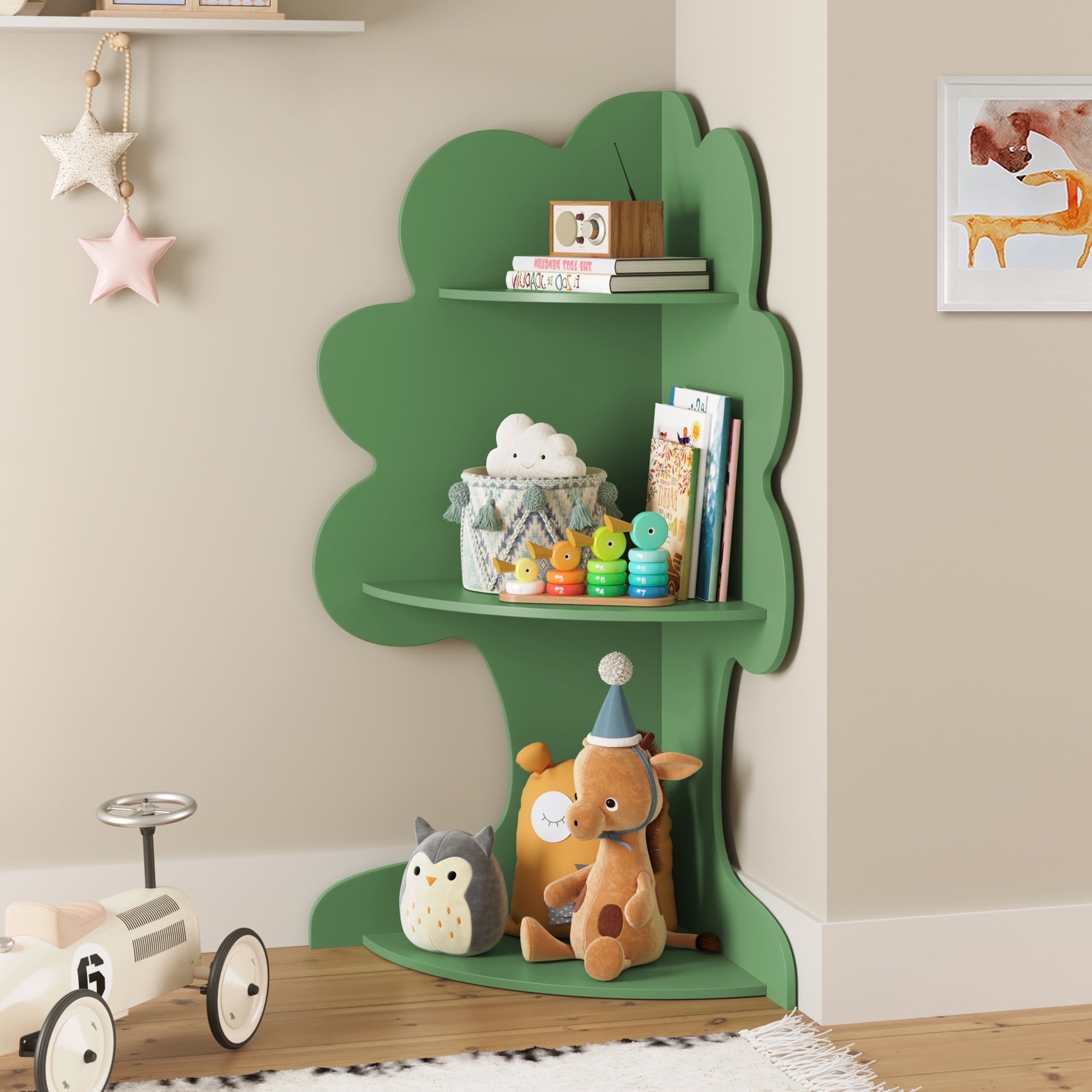 Curipeer 3-Tier Corner Kids Bookshelf and Toy Storage Organizer for ...