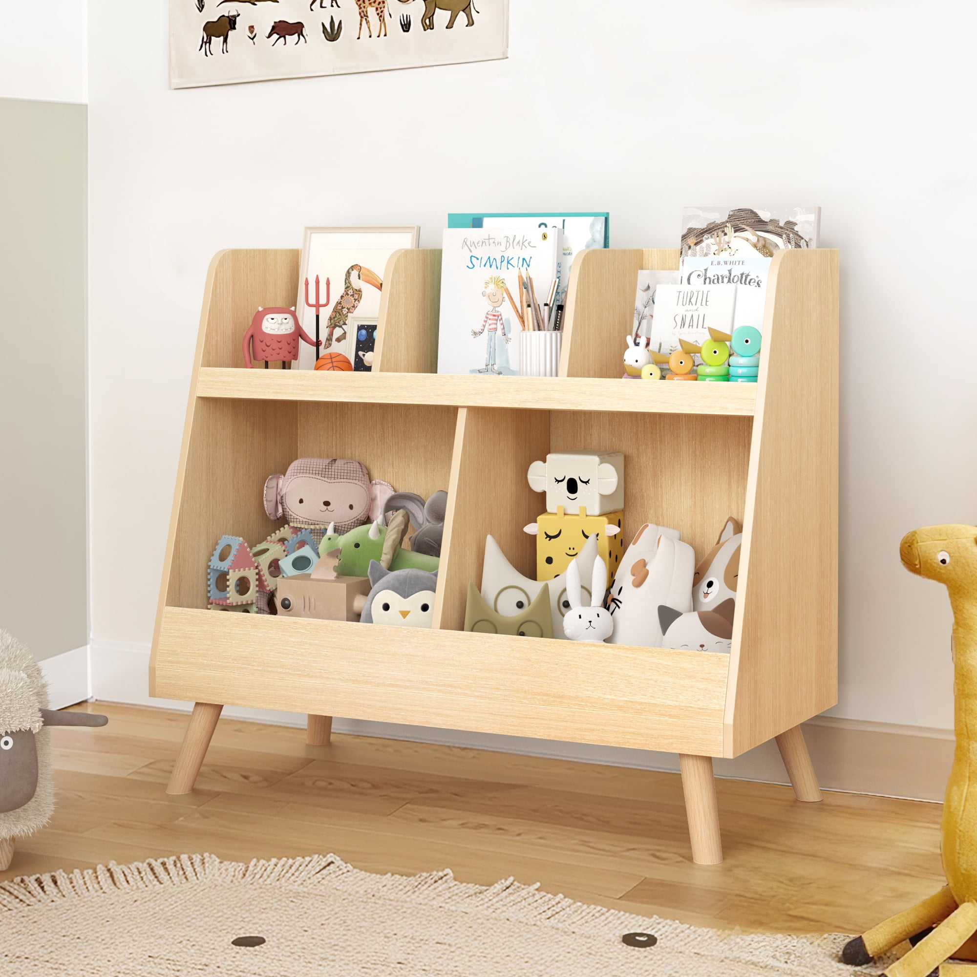 Kalalou Eight Cubby Console with Wooden Top for Living Room or Hallway ...