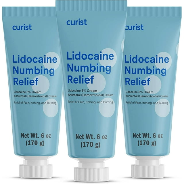 Curist 5% Lidocaine Cream 6 oz Tube Pack of 3 | Lidocaine 5% Numbing ...