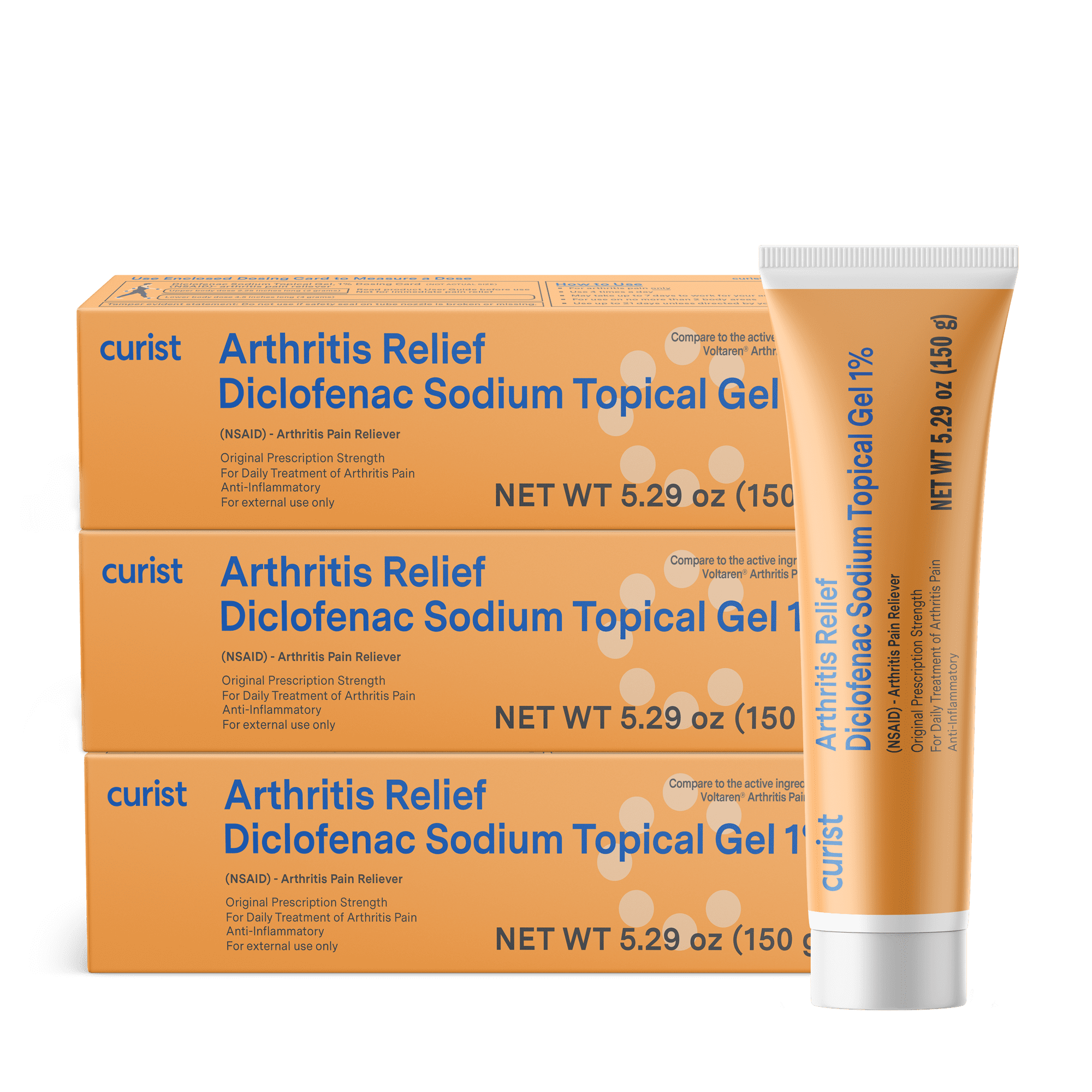 Curist Diclofenac Topical Gel 1 3 Pack 5 29 Oz 150 G Arthritis