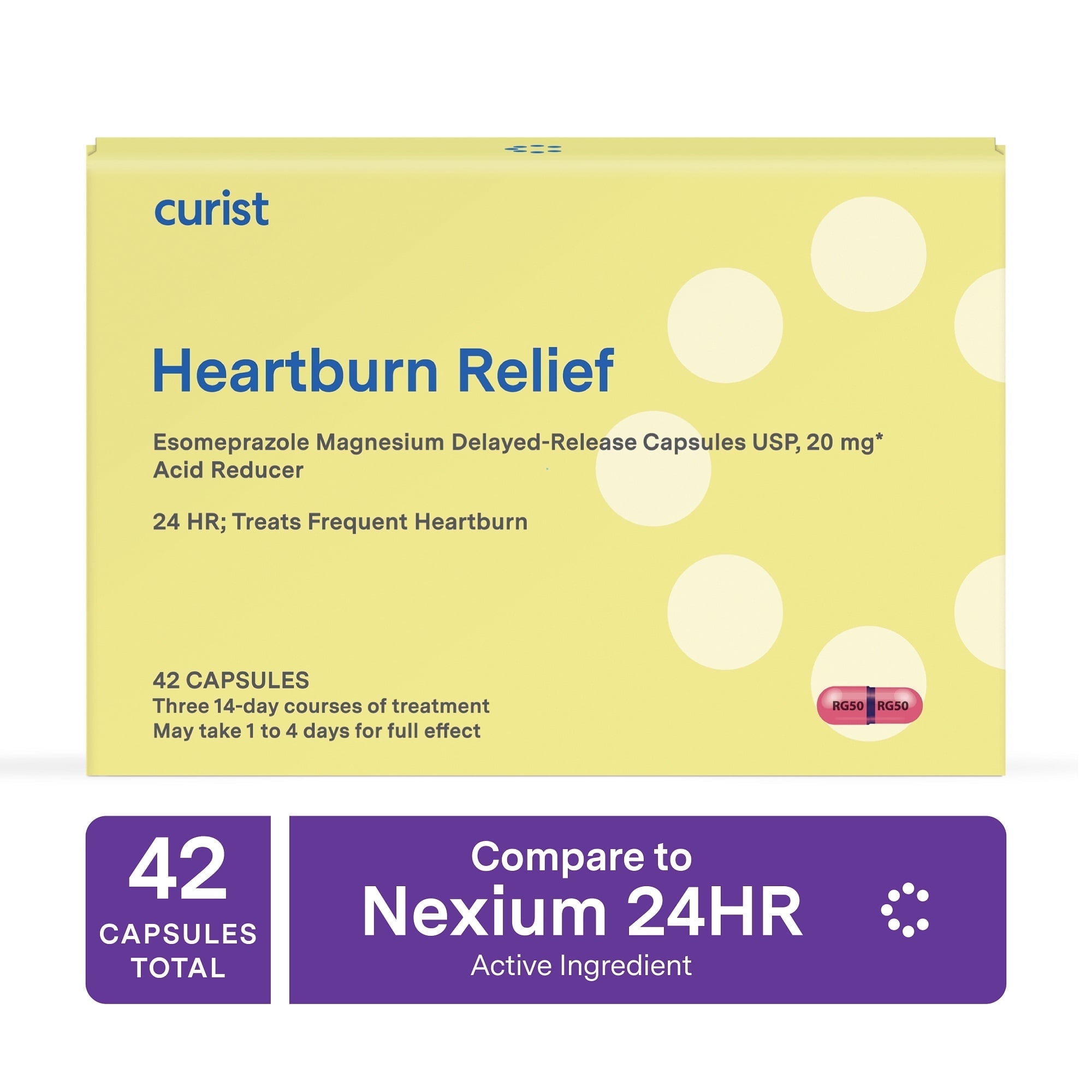 Curist Esomeprazole Magnesium 20 mg Pills Generic Nexium Heartburn ...