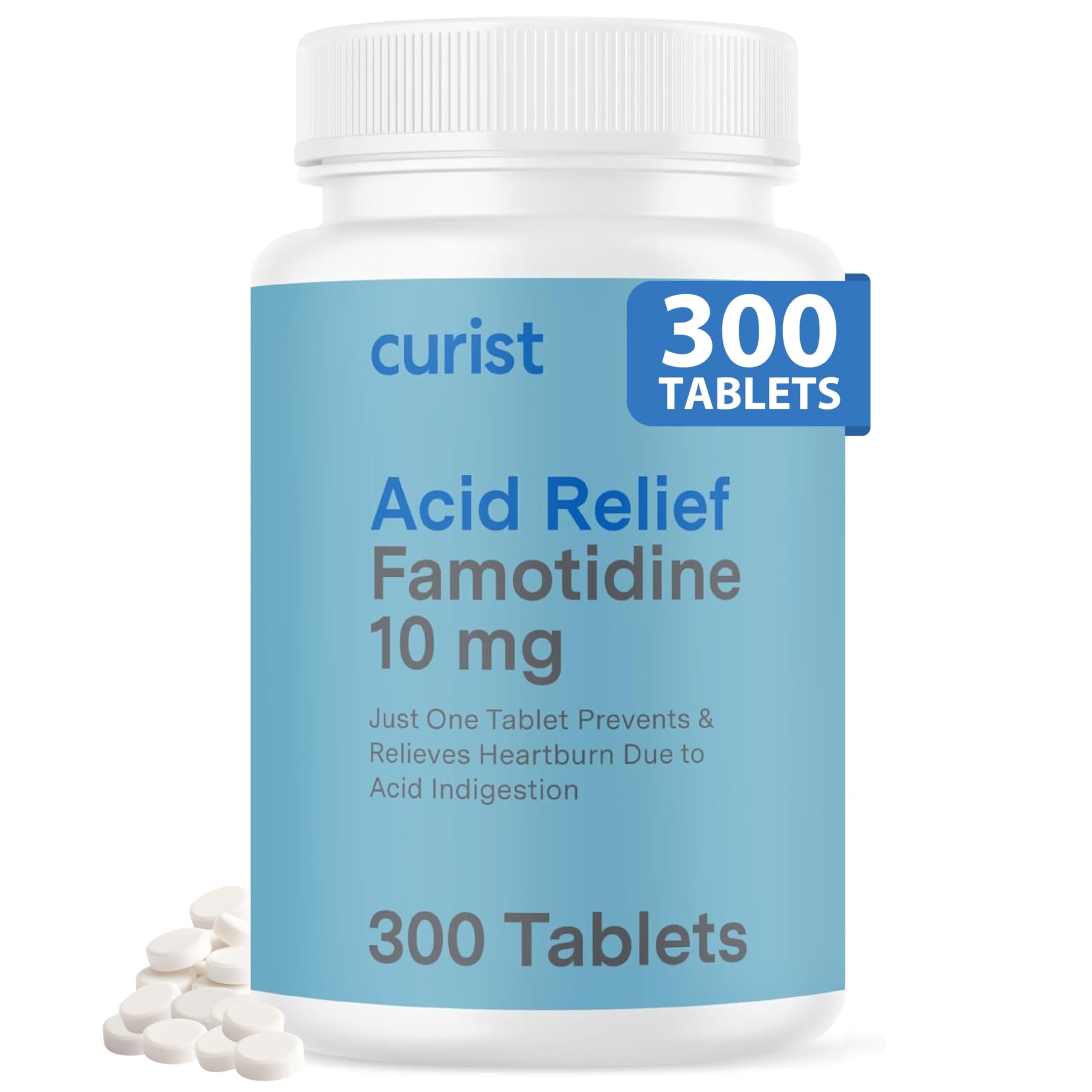 Curist Famotidine 10mg Bulk Pack, Acid Reflux Medicine for Heartburn ...