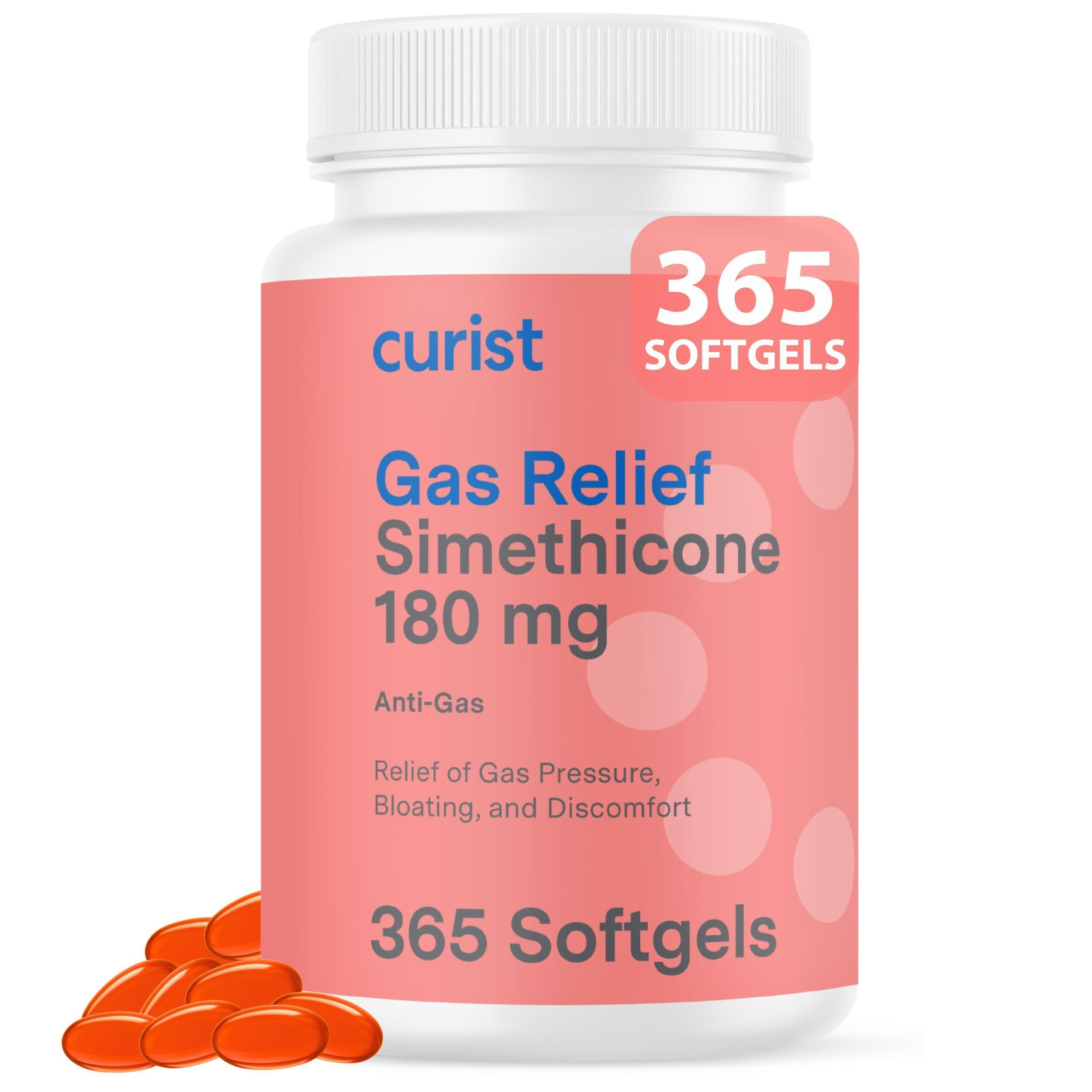 Curist Gas Relief Simethicone 180 mg Softgels, Digestive Relief ...