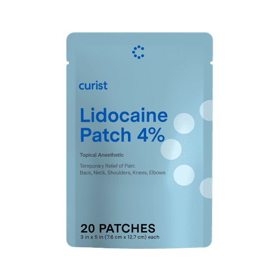 Curist Lidocaine Pain Relief Patches 20 Ct USA Made for Back Pain 4% ...