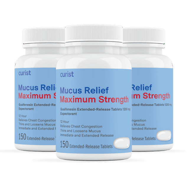 Curist Mucus Relief Guaifenesin Extended Release Tablets 1200 mg 150 ...