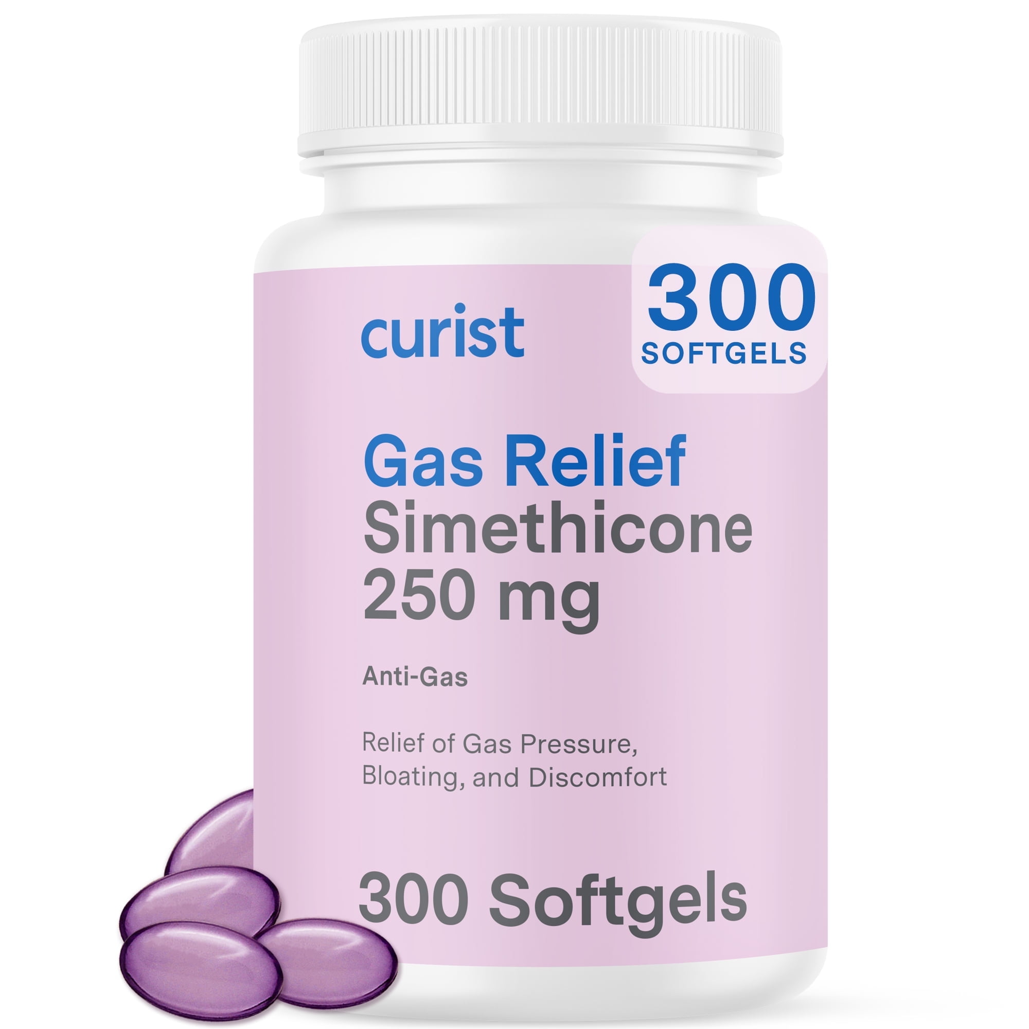Curist Simethicone 250 mg 300 Softgels for Gas Relief Bloat Relief HSA ...