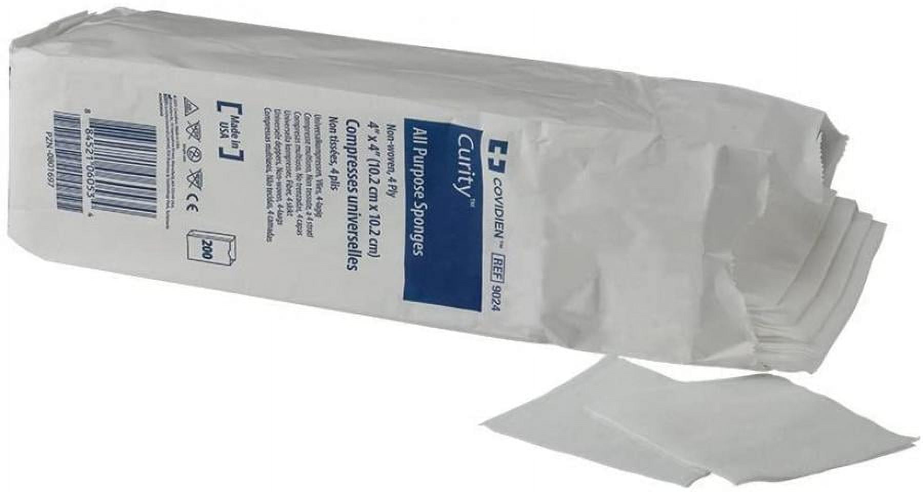 Curity All Purpose Sponges - 4 x 4 Inch, 4-Ply, White, Polyester/Rayon ...