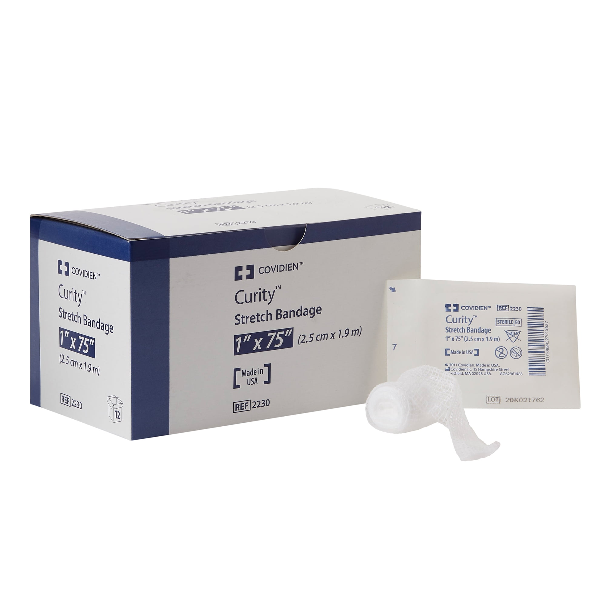 Curity Conforming Bandage, 1-Ply Cotton Wound Wrap, 1 in x 75 in, 12 ...