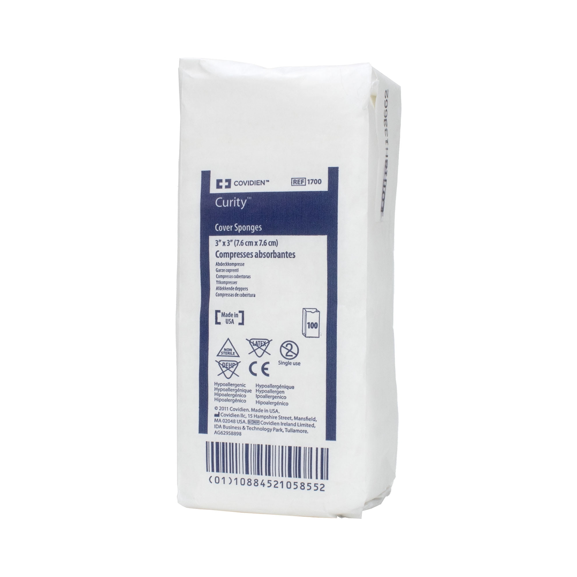 Curity Cover Sponges, 100/Pack, 3”x3”, Non-Sterile, Absorbent, Latex ...