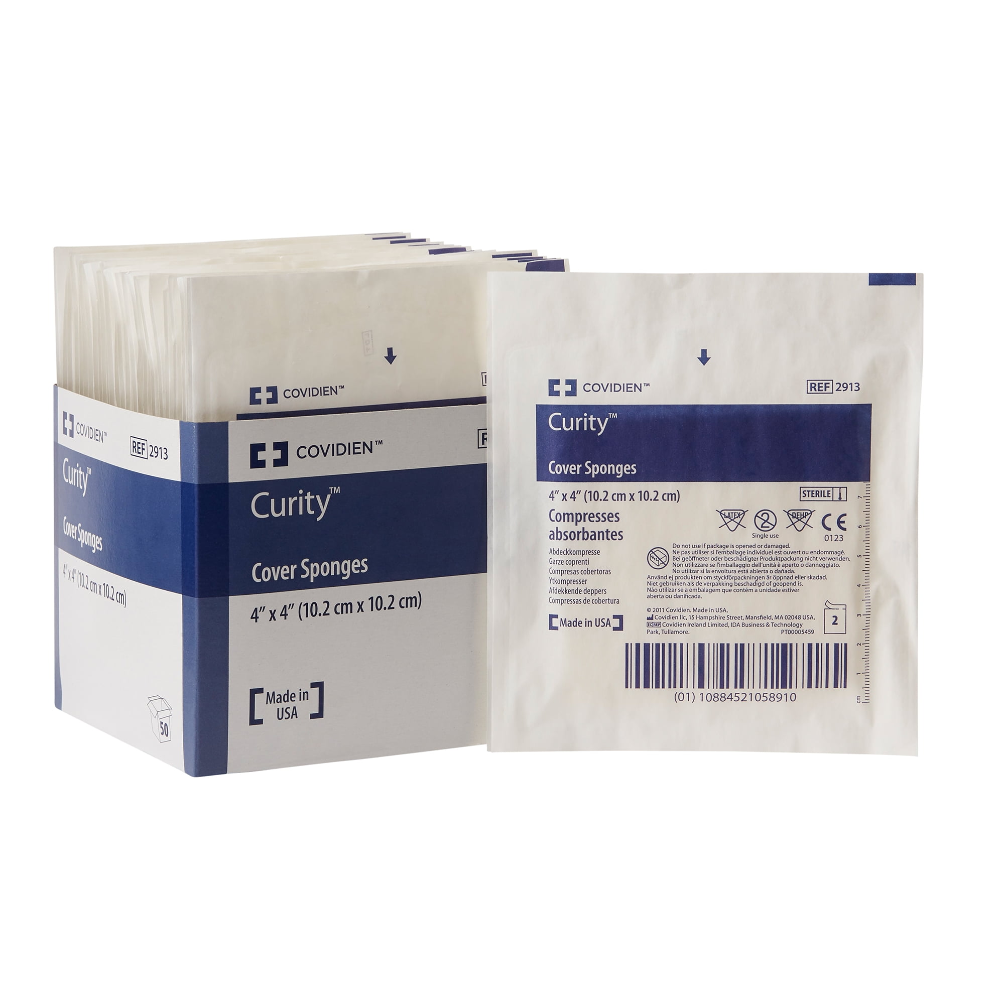 Curity Medical Supplies, 4-Ply Wound Dressing Pads, Sterile, 4x4 in, 2 ...