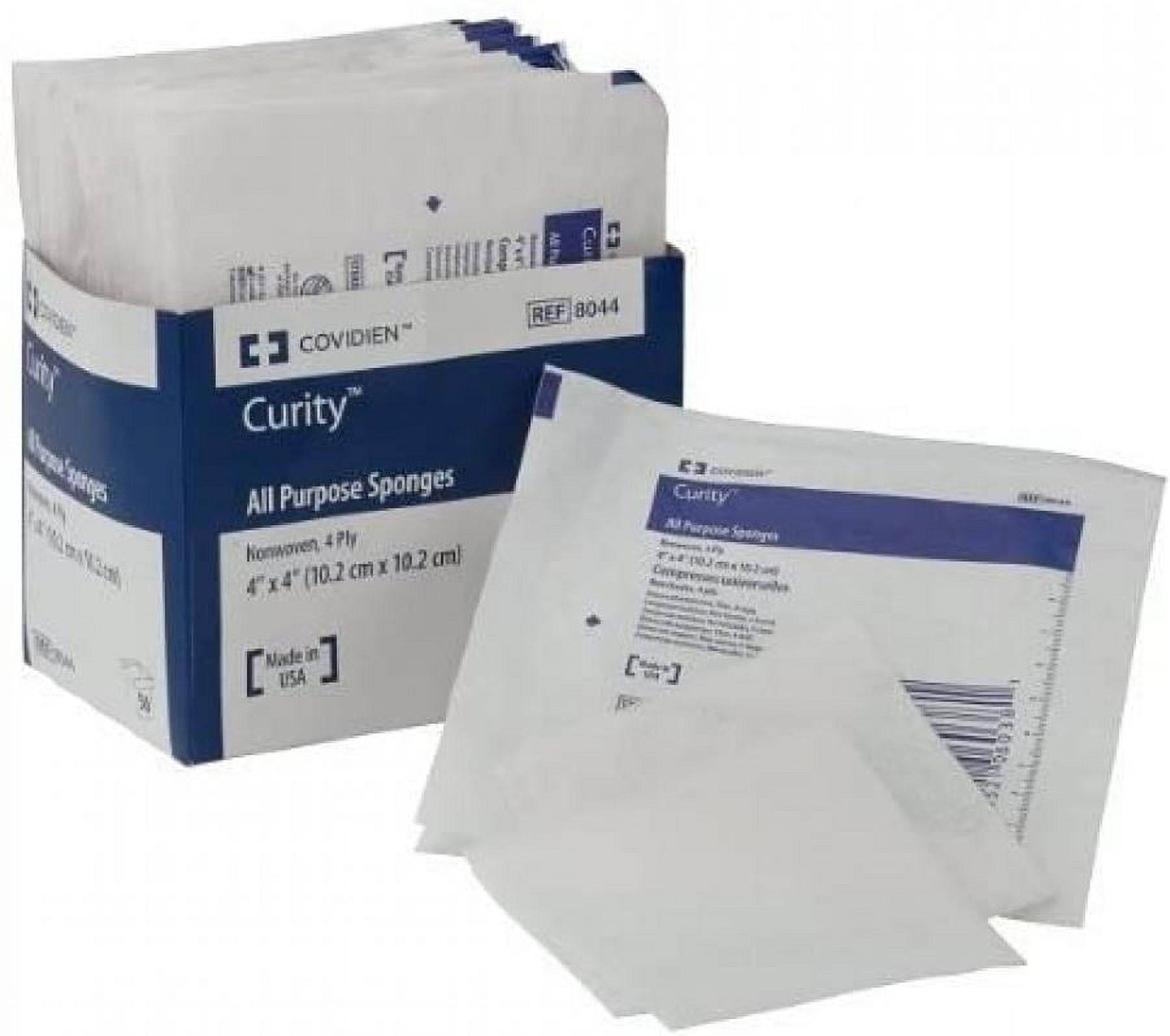 Curity Non-woven Sponge - Polyester/Rayon, 4-Ply, 4 x 4 Inch, White ...