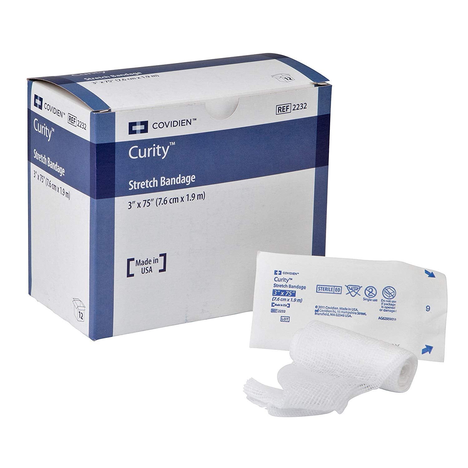 Curity Stretch Bandage 2232 Box of 12, White - Walmart.com